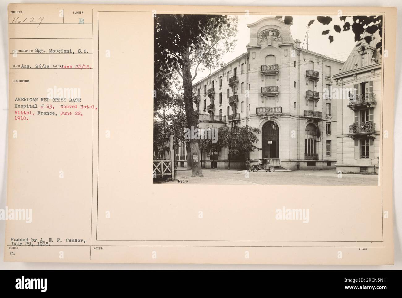 American Red Cross Base Hospital #23 at Nouvel Hotel in Vittel, France ...