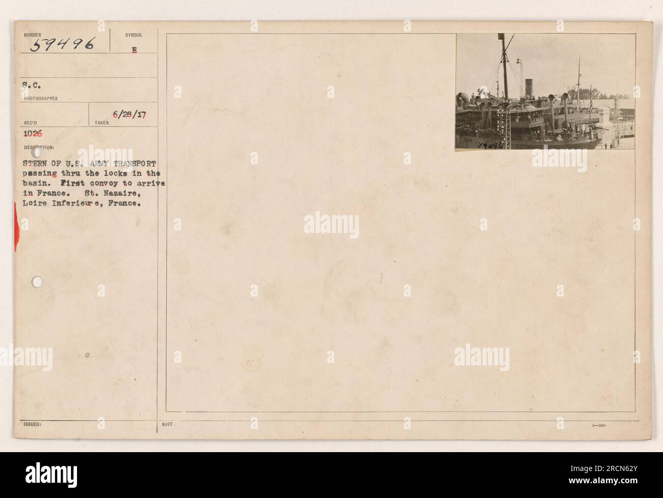 Stern view of a U.S. Army transport ship passing through the locks in ...