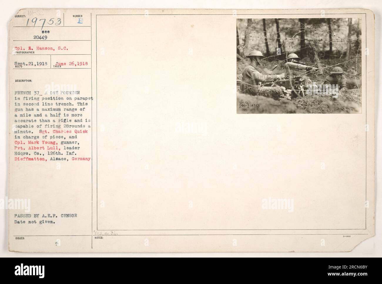 Sgt charles quick hi-res stock photography and images - Alamy