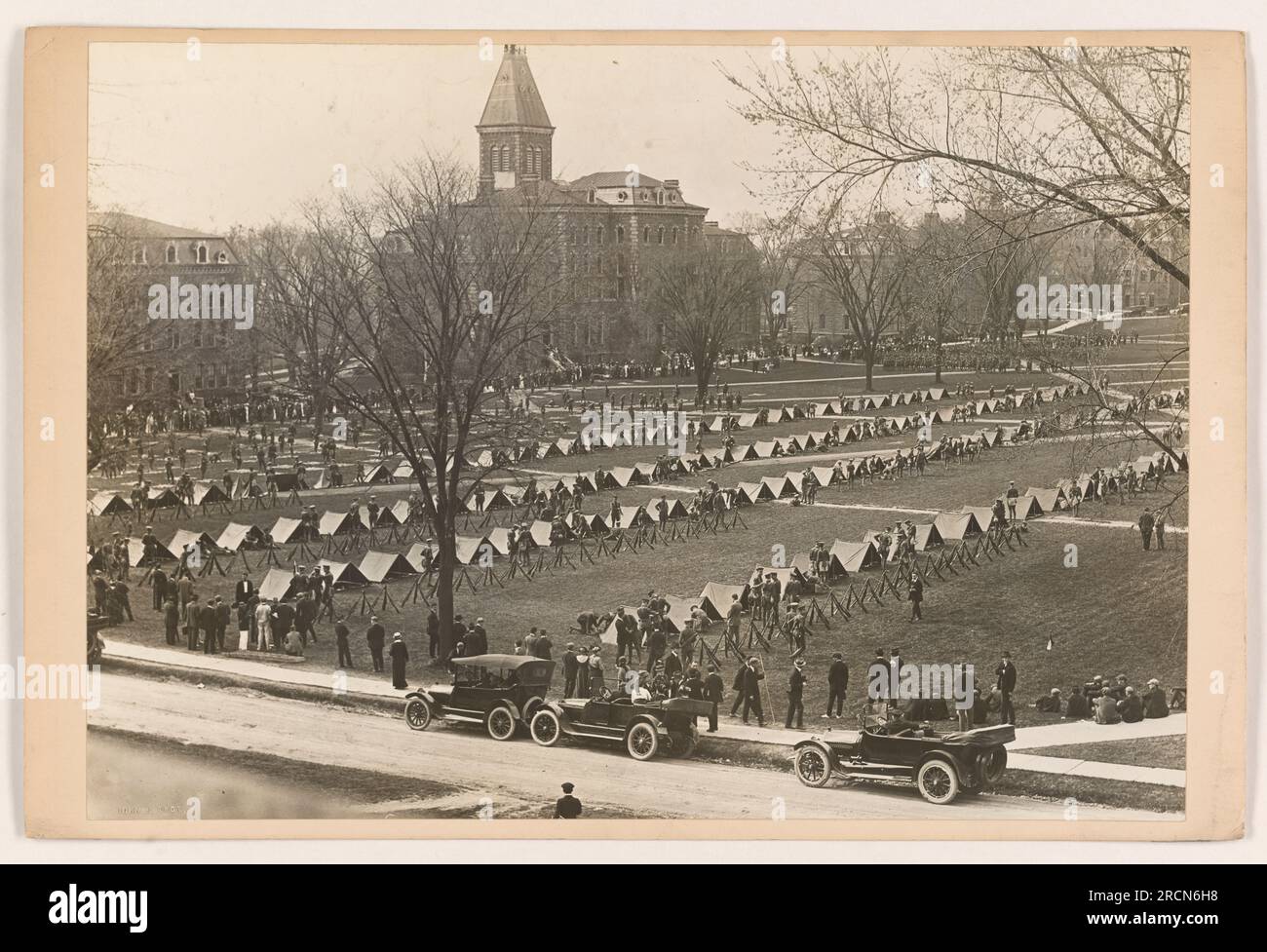 Soldiers undergoing training at a shelter tent camp at Cornell ...