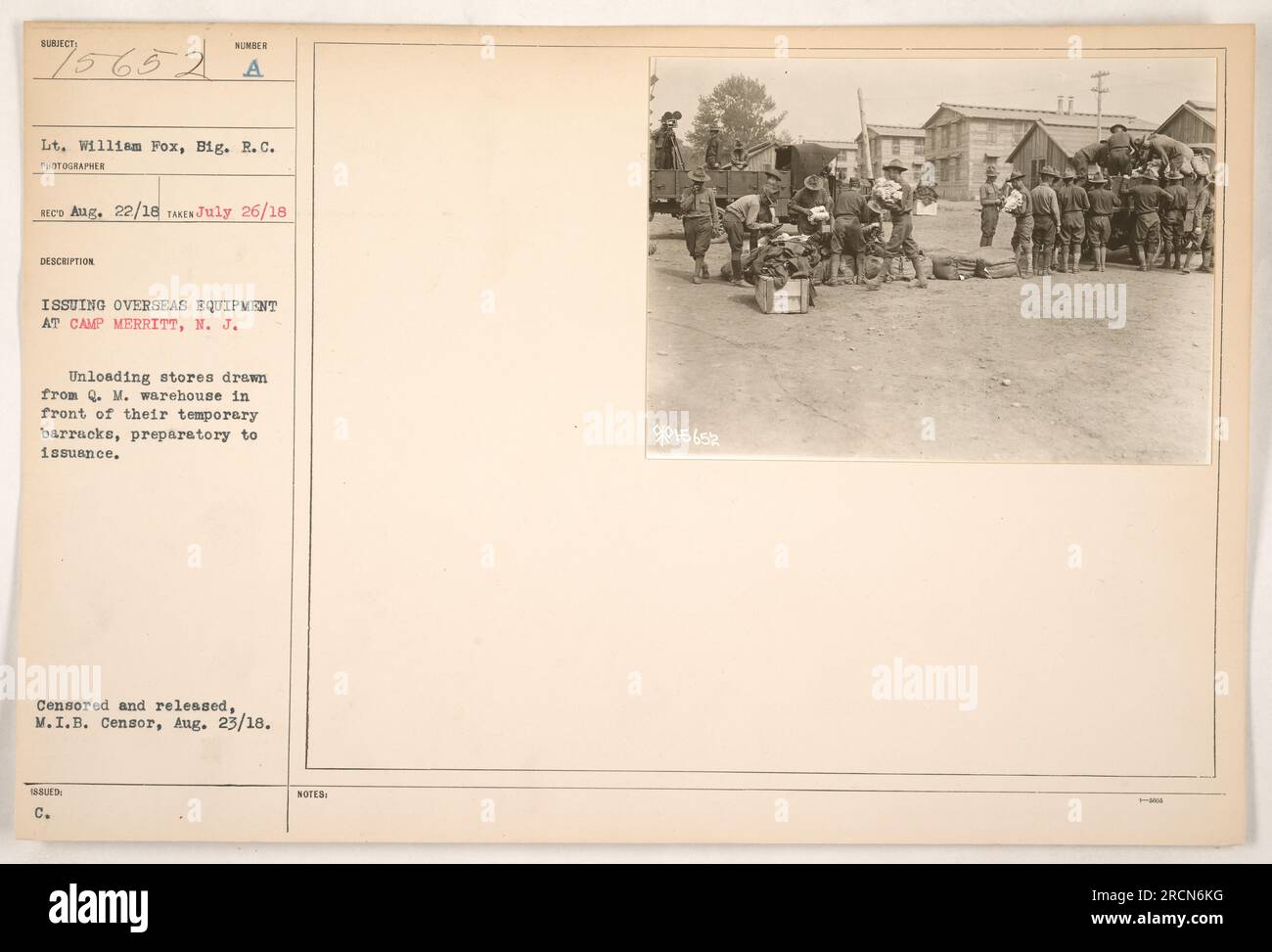 Lt. William Fox is shown in this photograph from July 26, 1918. The ...