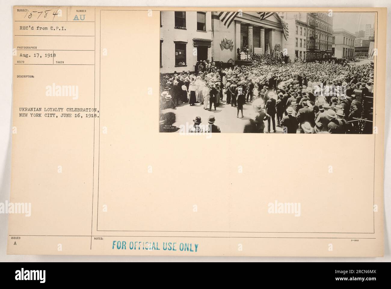 Soldiers and civilians gather in New York City on June 16, 1918, to ...