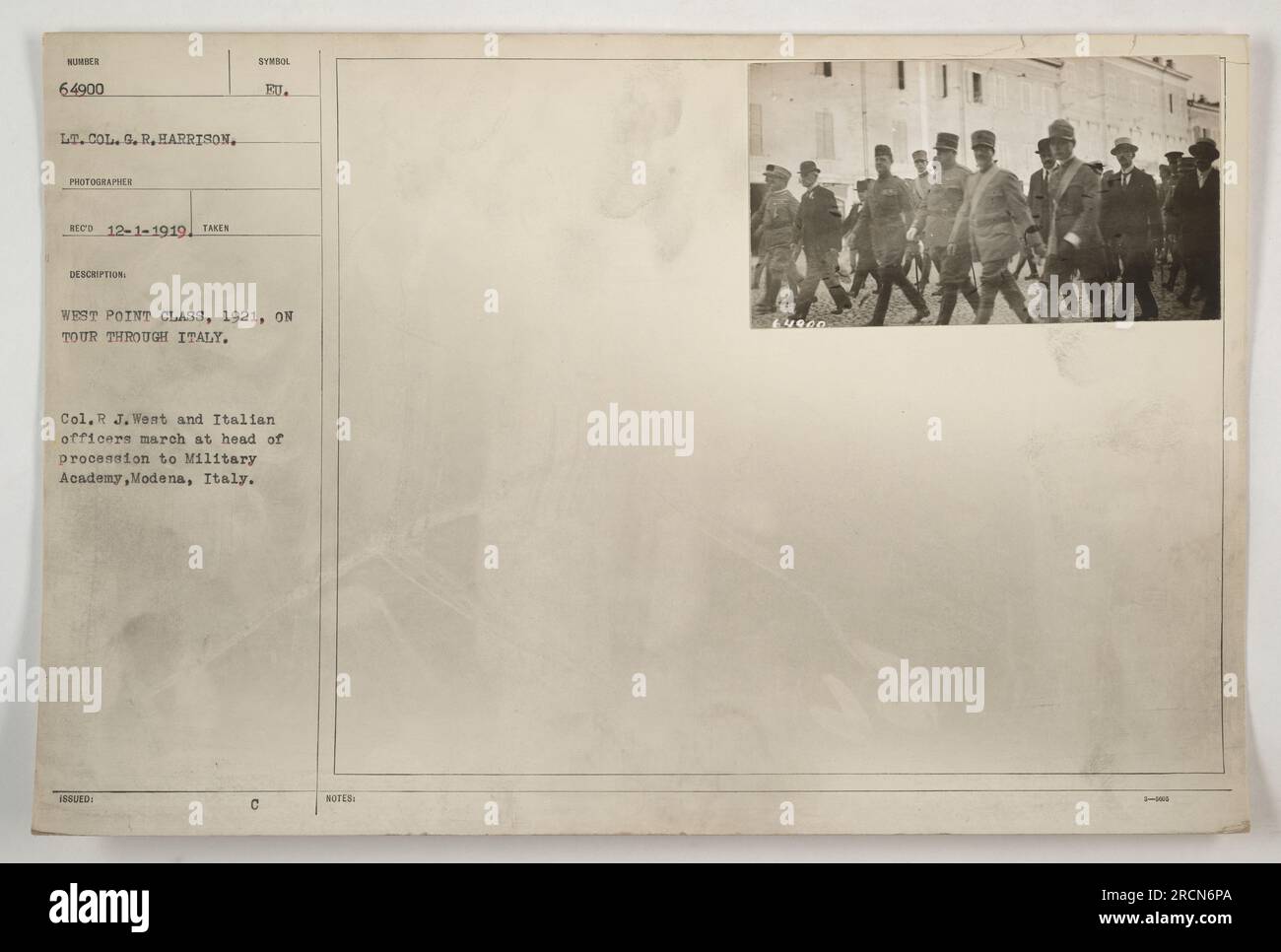 Col. R.J. West and Italian officers lead the procession to the Military ...