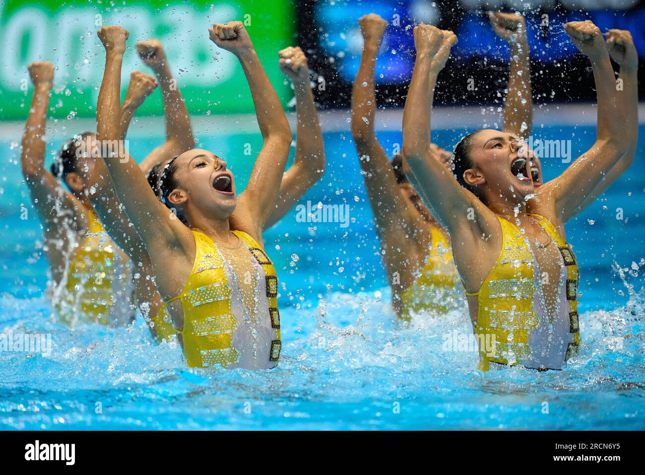 Mexico team competes in the team technical of artistic swimming at the ...