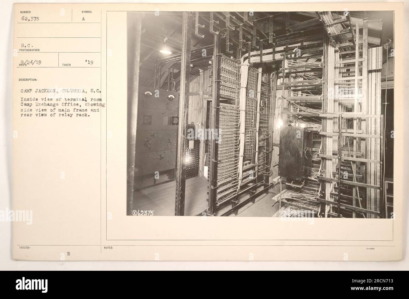 An inside view of the terminal room at Camp Jackson, Columbia, S.C ...