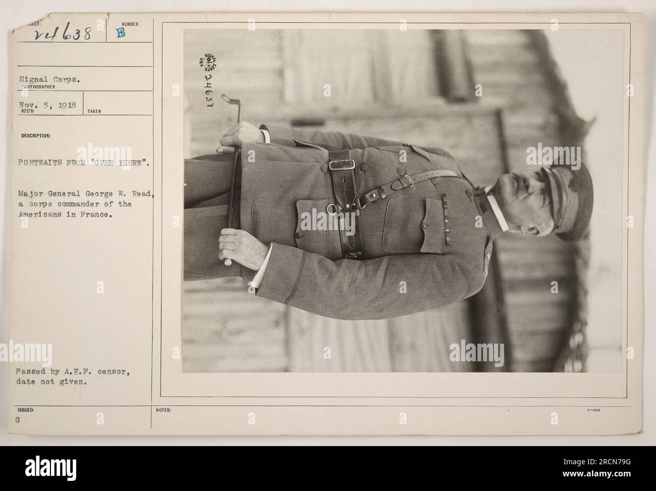 Major General George W. Read, the commander of the American corps in ...