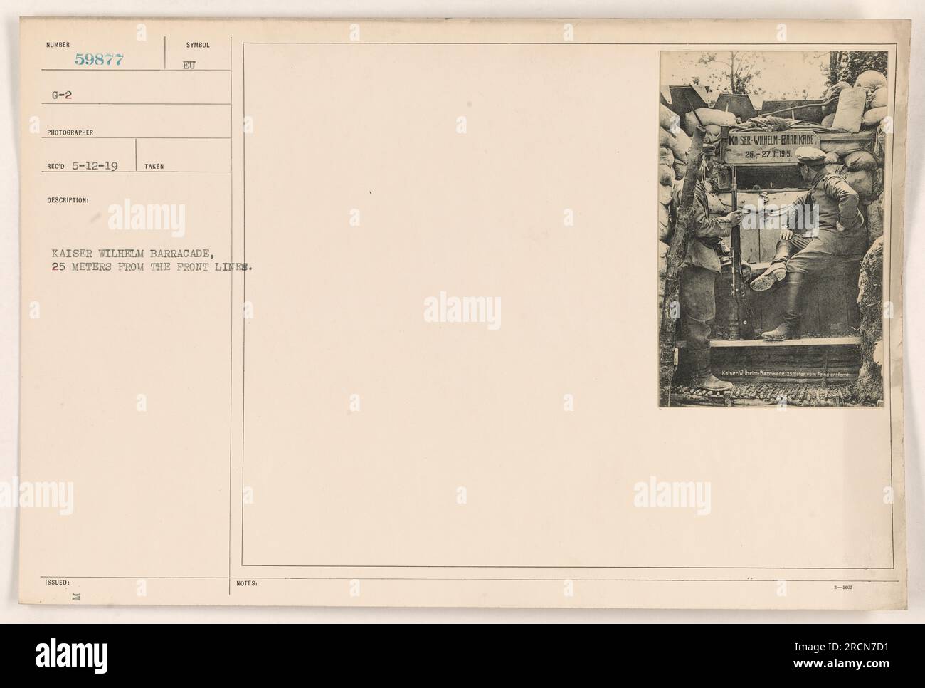 Front view of the Kaiser Wilhelm Barricade, located just 25 meters from ...