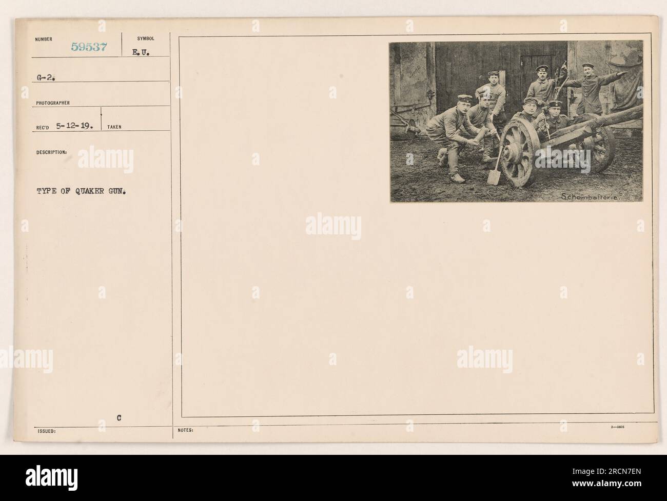 Image showing a Type of Quaker Gun, numbered G-2, photographed on 5-12 ...