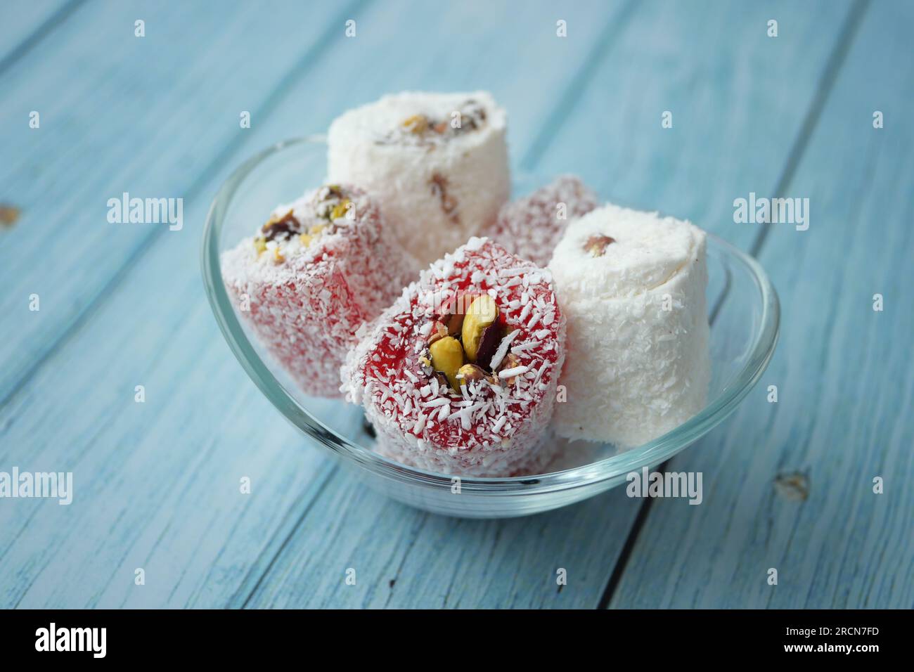 traditional Turkish delight With Nut Stock Photo - Alamy