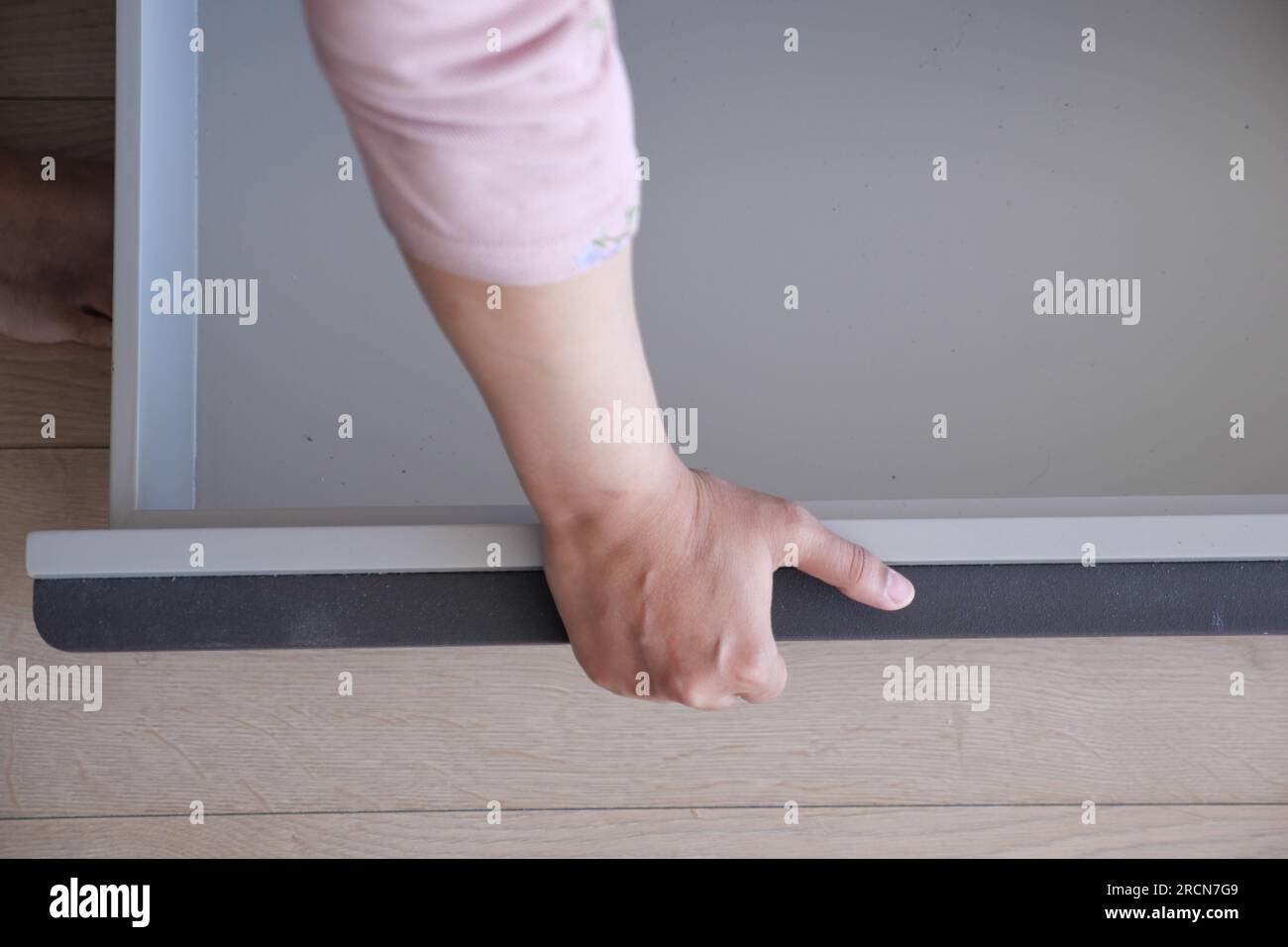 hand open drawer wooden in cabinet Stock Photo - Alamy