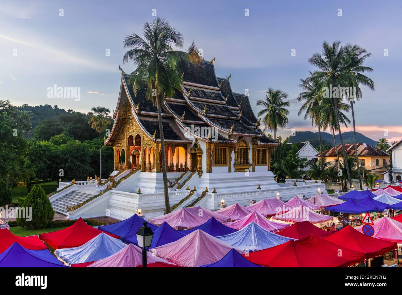 Wat Ho Pha Bang temple located in the grounds of the former Laos Royal ...