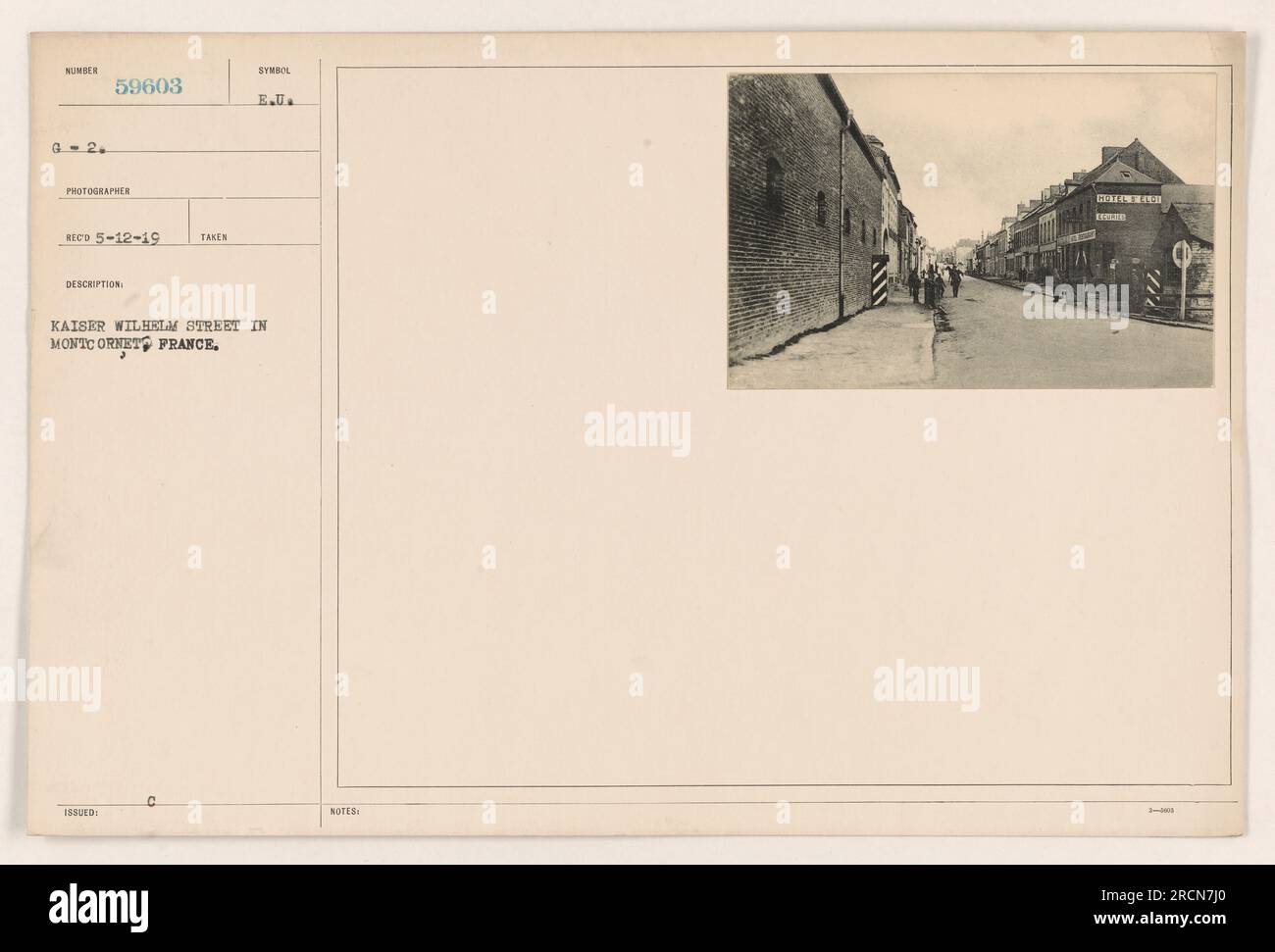 Kaiser Wilhelm Street in Montcornet, France during World War One ...