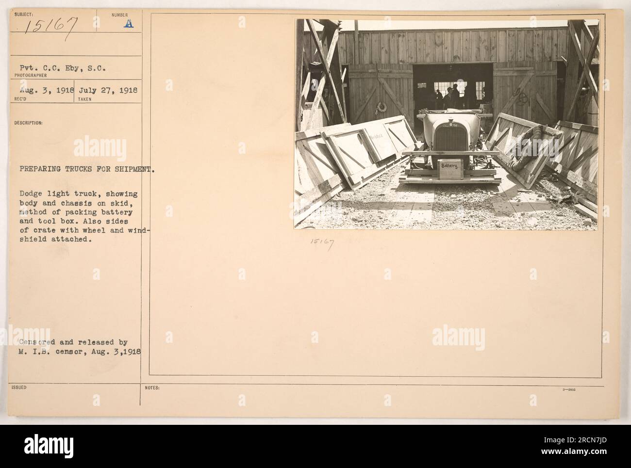 Private C.C. Eby of the Signal Corps is seen in this photograph taken ...