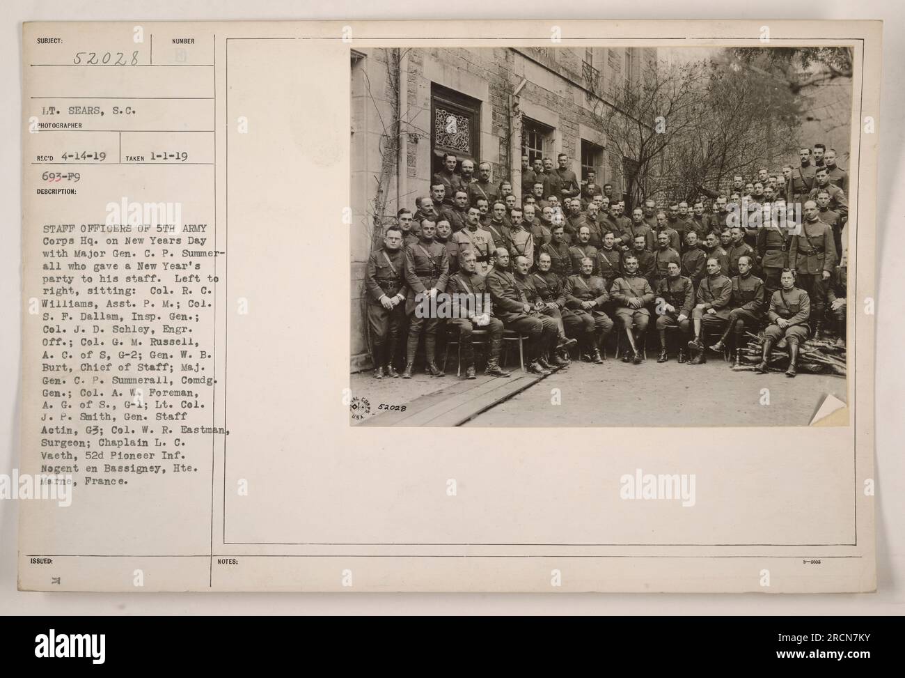 Staff Officers of the 5th Army Corps Headquarters are pictured on New ...