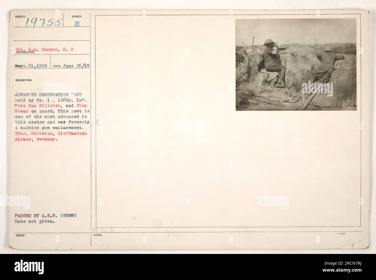 Machine gun emplacement hi-res stock photography and images - Alamy