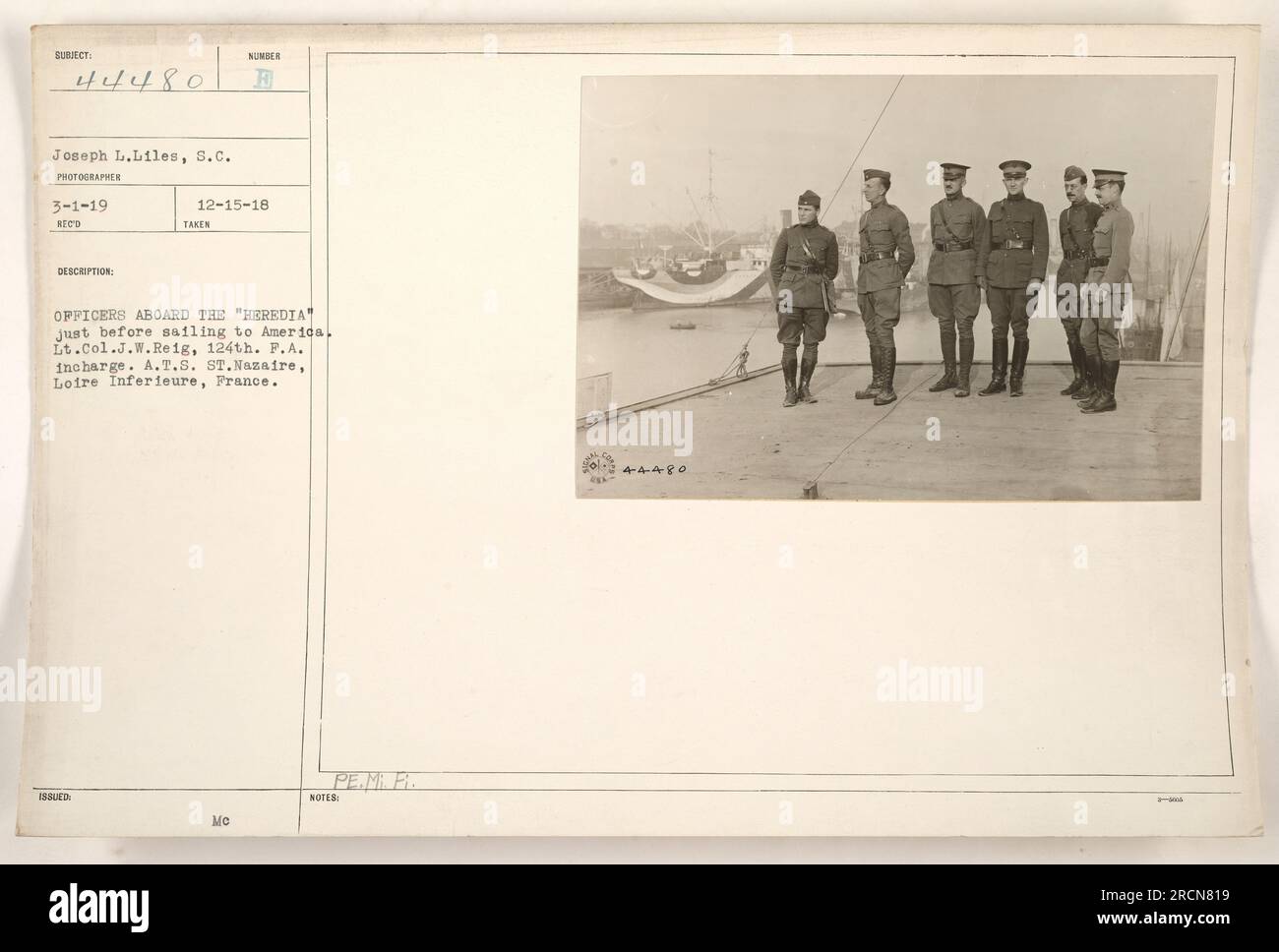 American soldiers preparing to sail back to America aboard the "HEREDIA ...