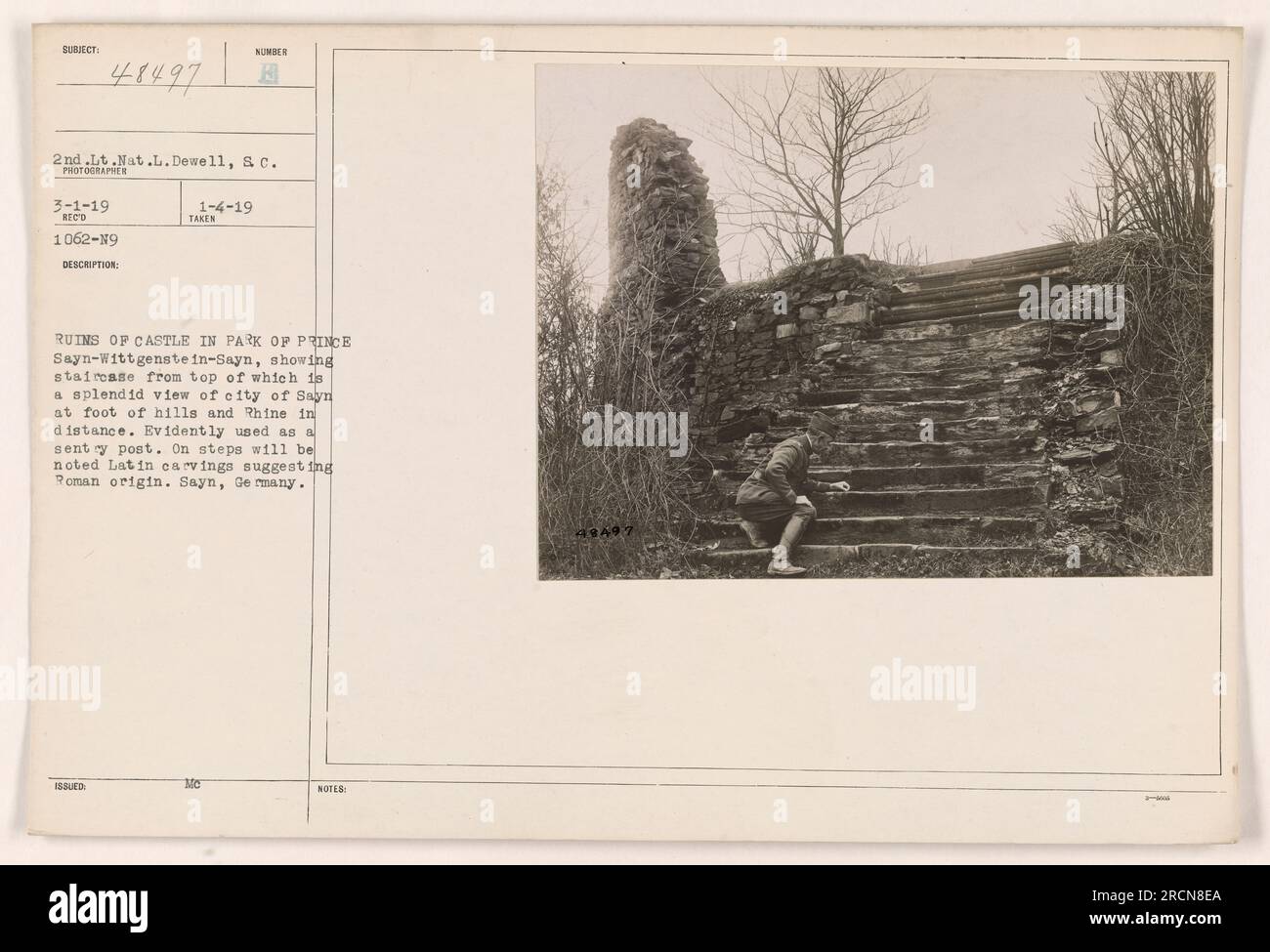 Ruins of castle in the park of Prince Sayn-Wittgenstein-Sayn, featuring ...