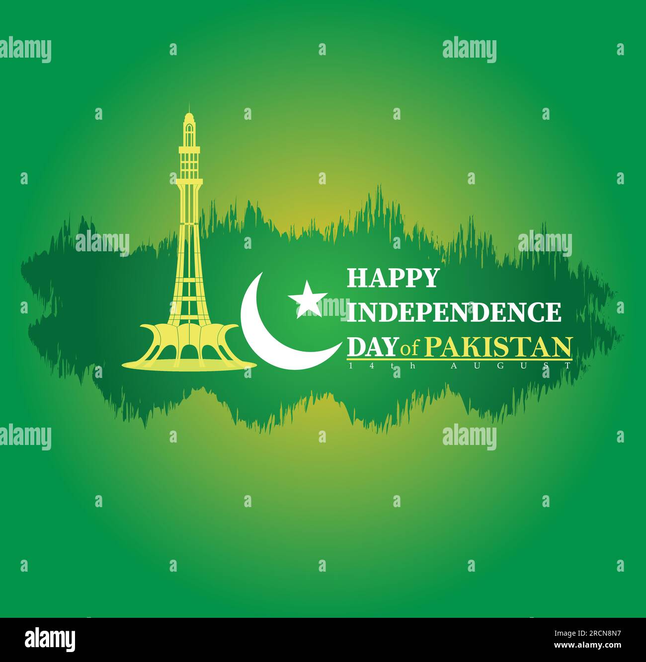 pakistan independence day design with minar e pakistan monument Stock ...