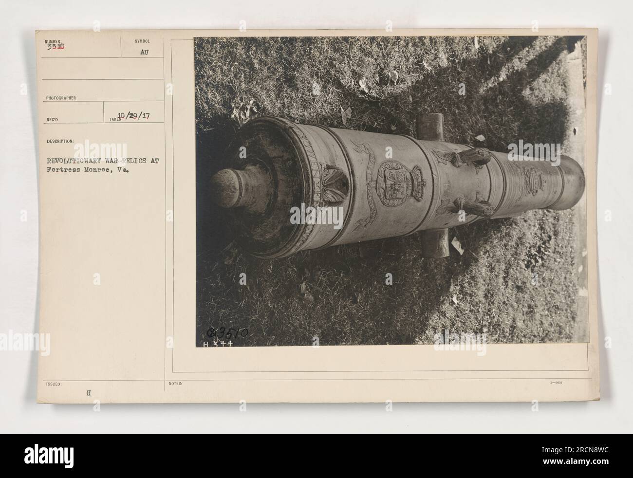 Revolutionary War relics on display at Fortress Monroe, Virginia. The ...