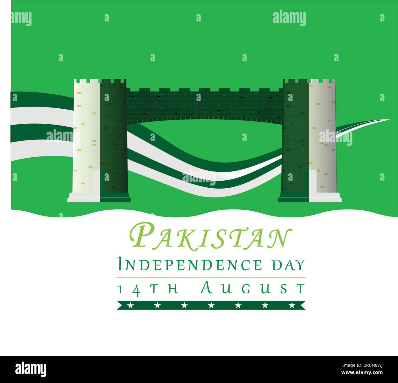 pakistan independence day design with minar e pakistan monument Stock ...