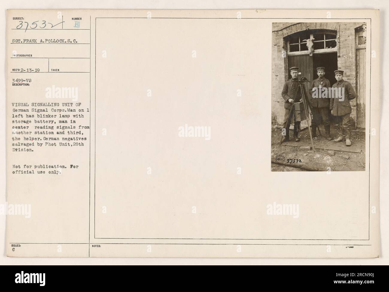 German Visual Signaling Unit of the Signal Corps. The man on the left ...