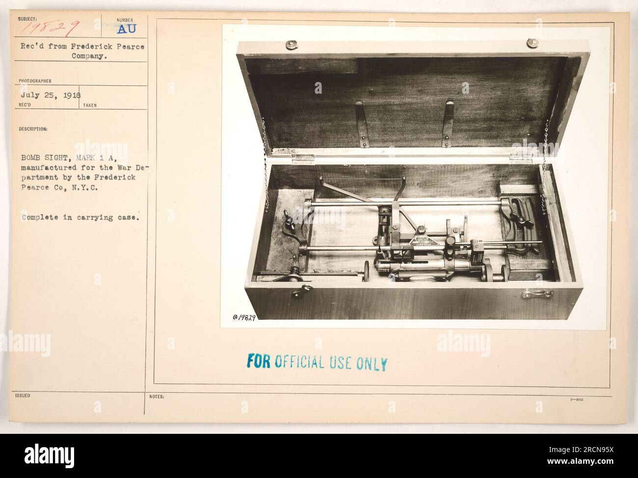 Photo of the Bomb Sight Mark 1 A, a device produced by the Frederick ...