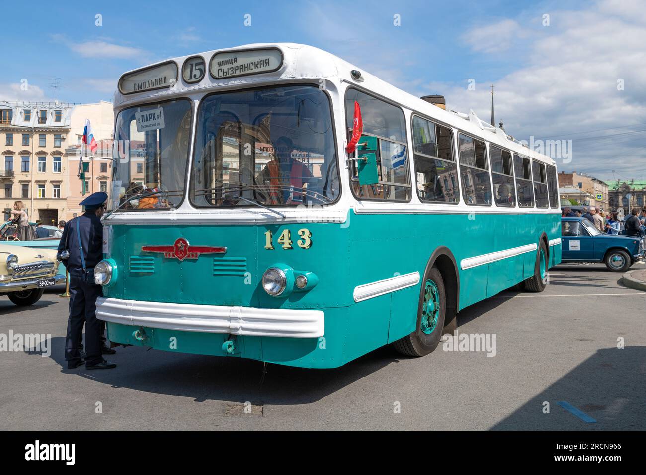 SAINT PETERSBURG, RUSSIA - MAY 20, 2023: Old Soviet trolleybus of the ...