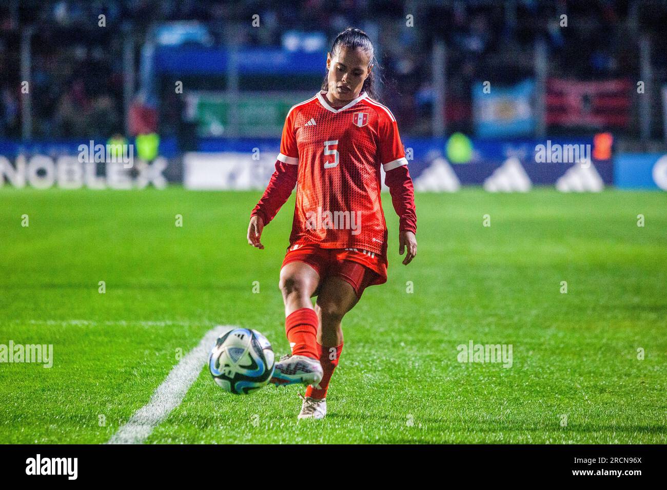 Rosa Castro of Peru's Team seen in action during the women's ...
