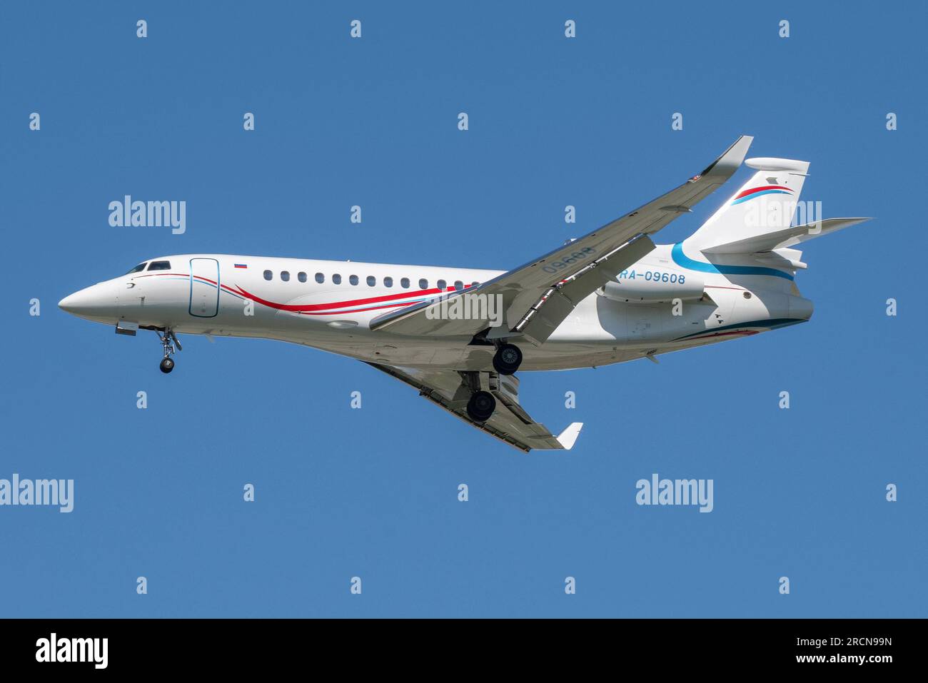 SAINT PETERSBURG, RUSSIA - MAY 30, 2023: Business jet Dassault Falcon ...