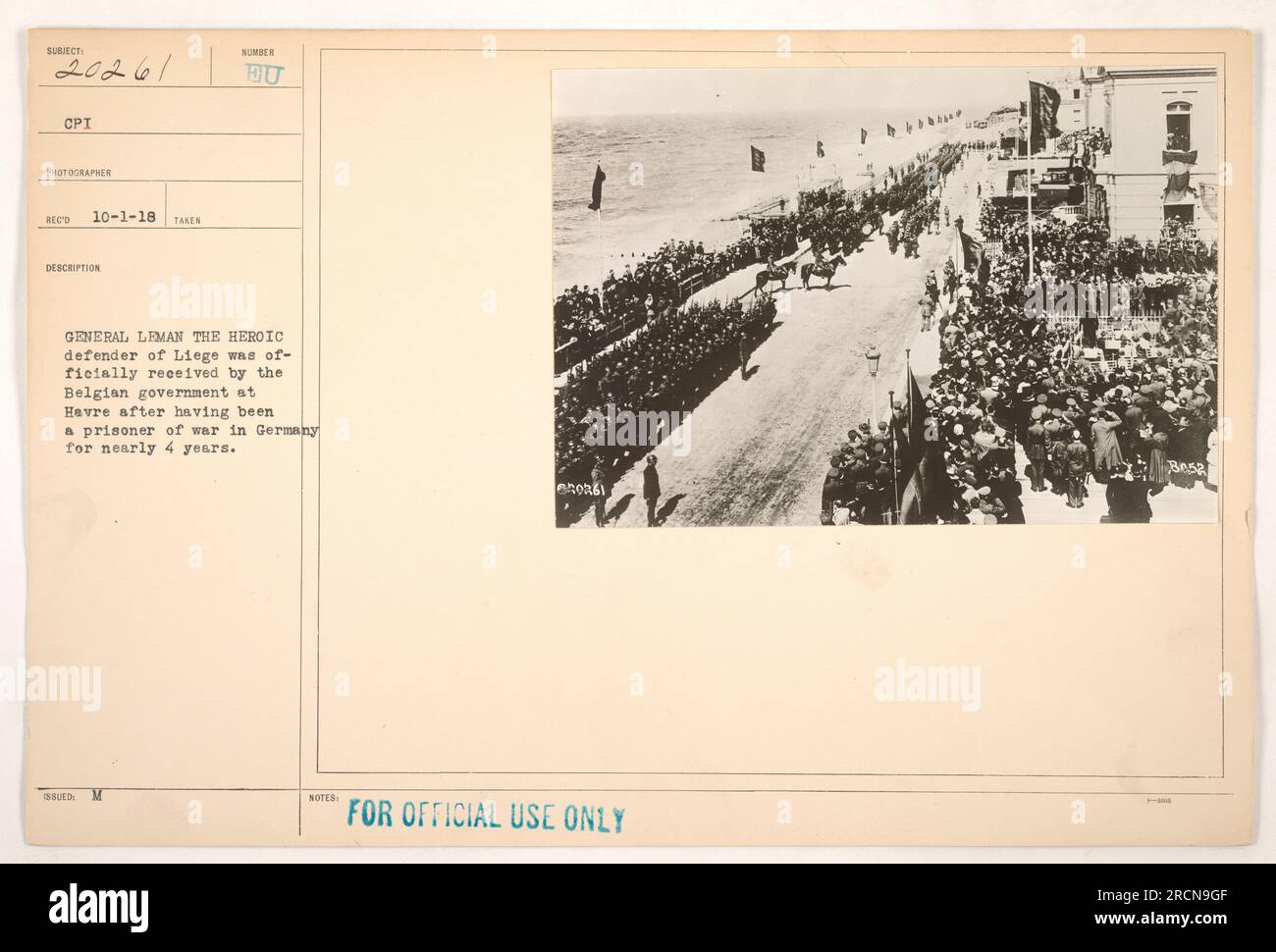 General Leman, the heroic defender of Liege during World War One, is ...