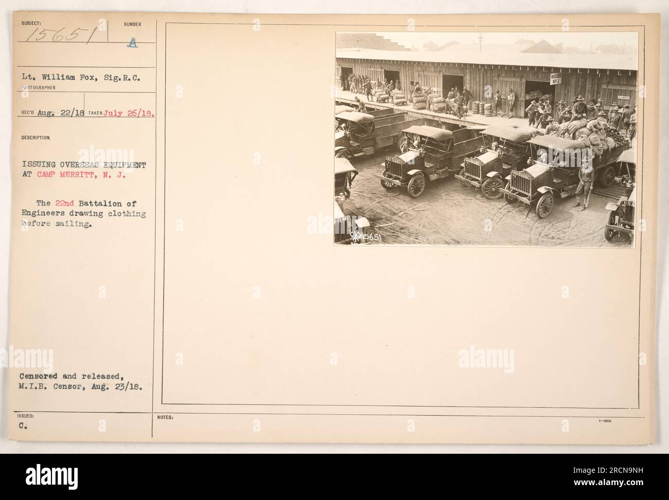 Lt. William Fox of the Signal Reserve Corps is photographed ...