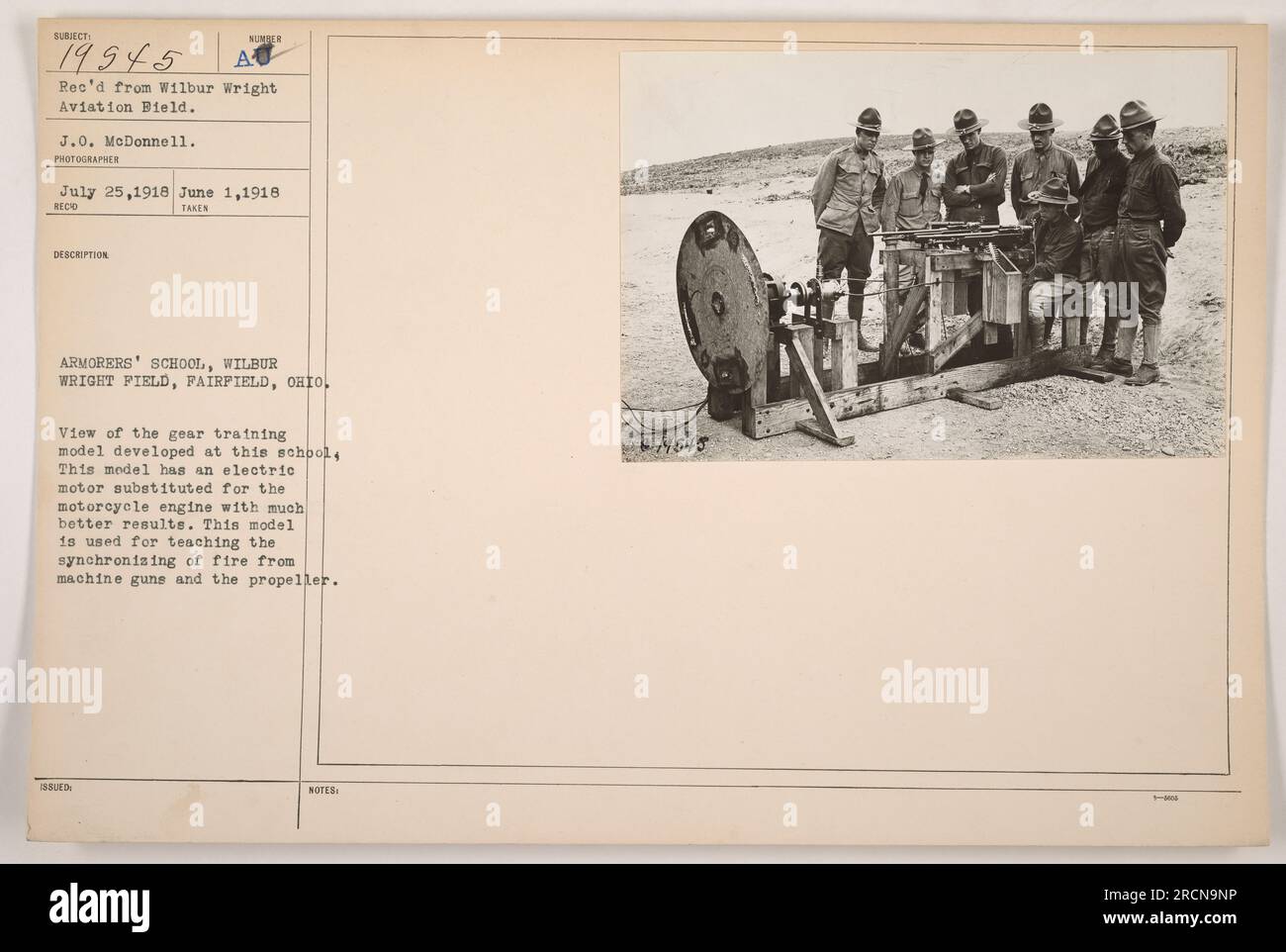 A gear training model developed at the armorer's school at Wilbur ...