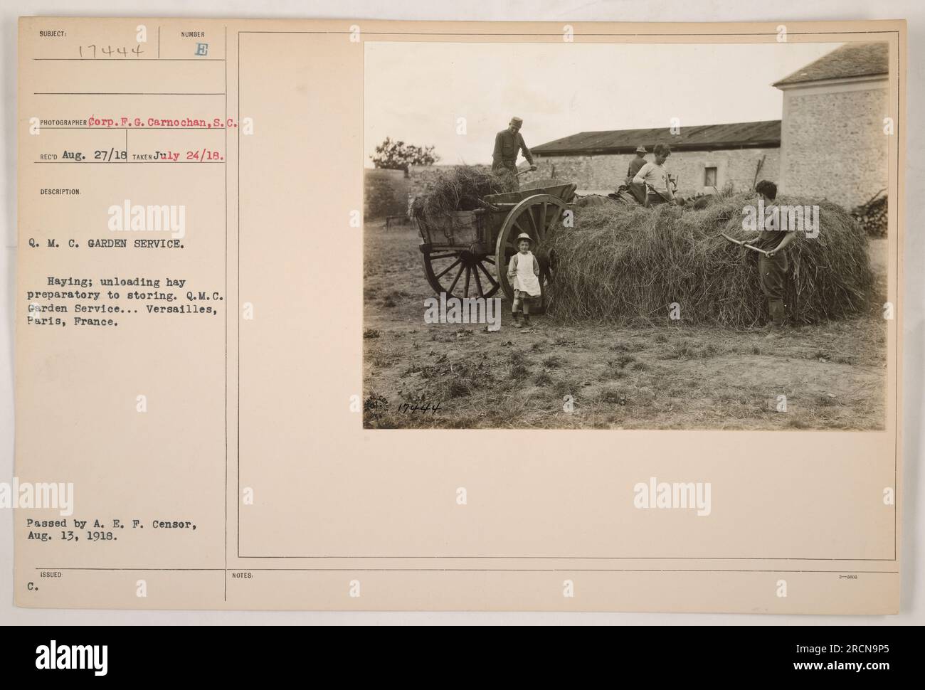 Soldiers unloading hay hi-res stock photography and images - Alamy