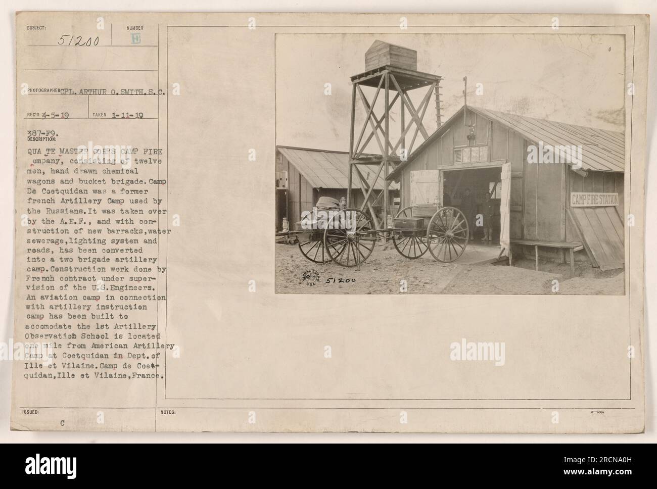 A quartermaster corps camp fire company is depicted in this photograph ...