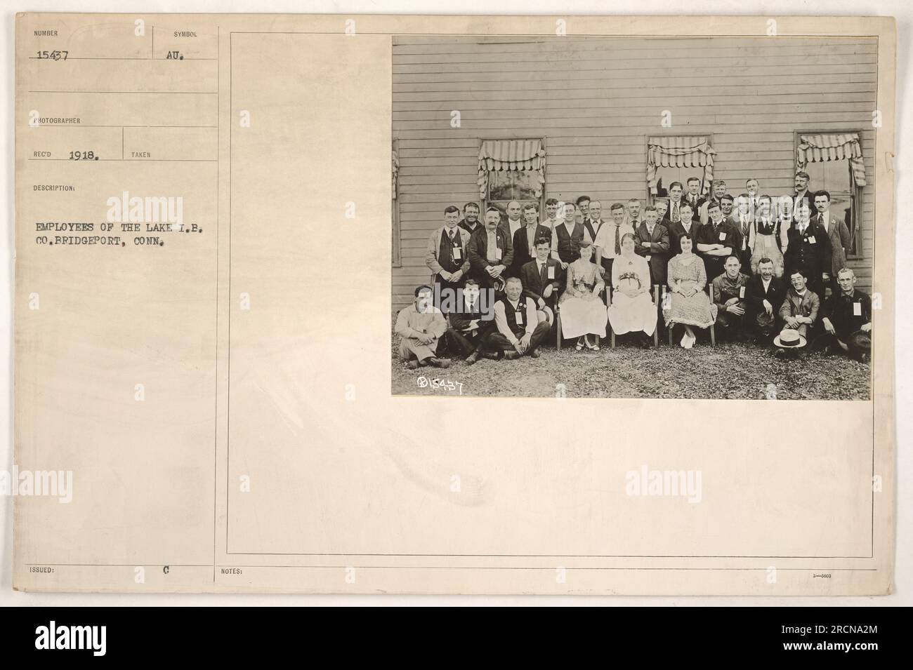 This photograph, numbered 15437 and taken in 1918 by photographer ECO ...