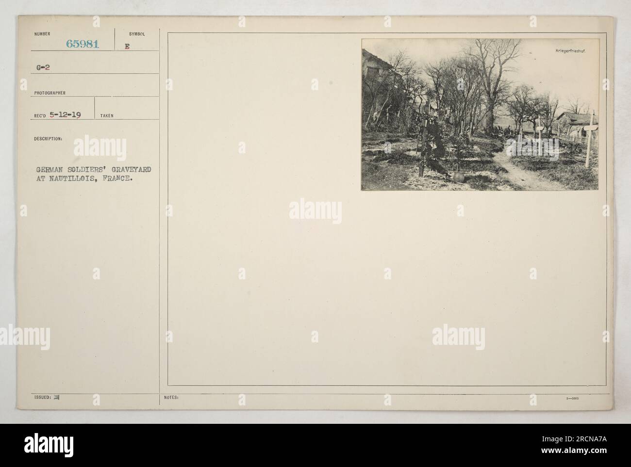 German soldiers' graveyard at Nautillois, France. This photo depicts ...