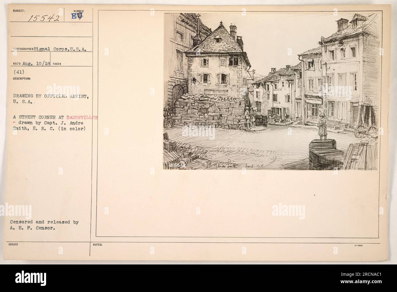 Official drawing by Capt. J. Andre Smith, E. R. C. showing a street ...