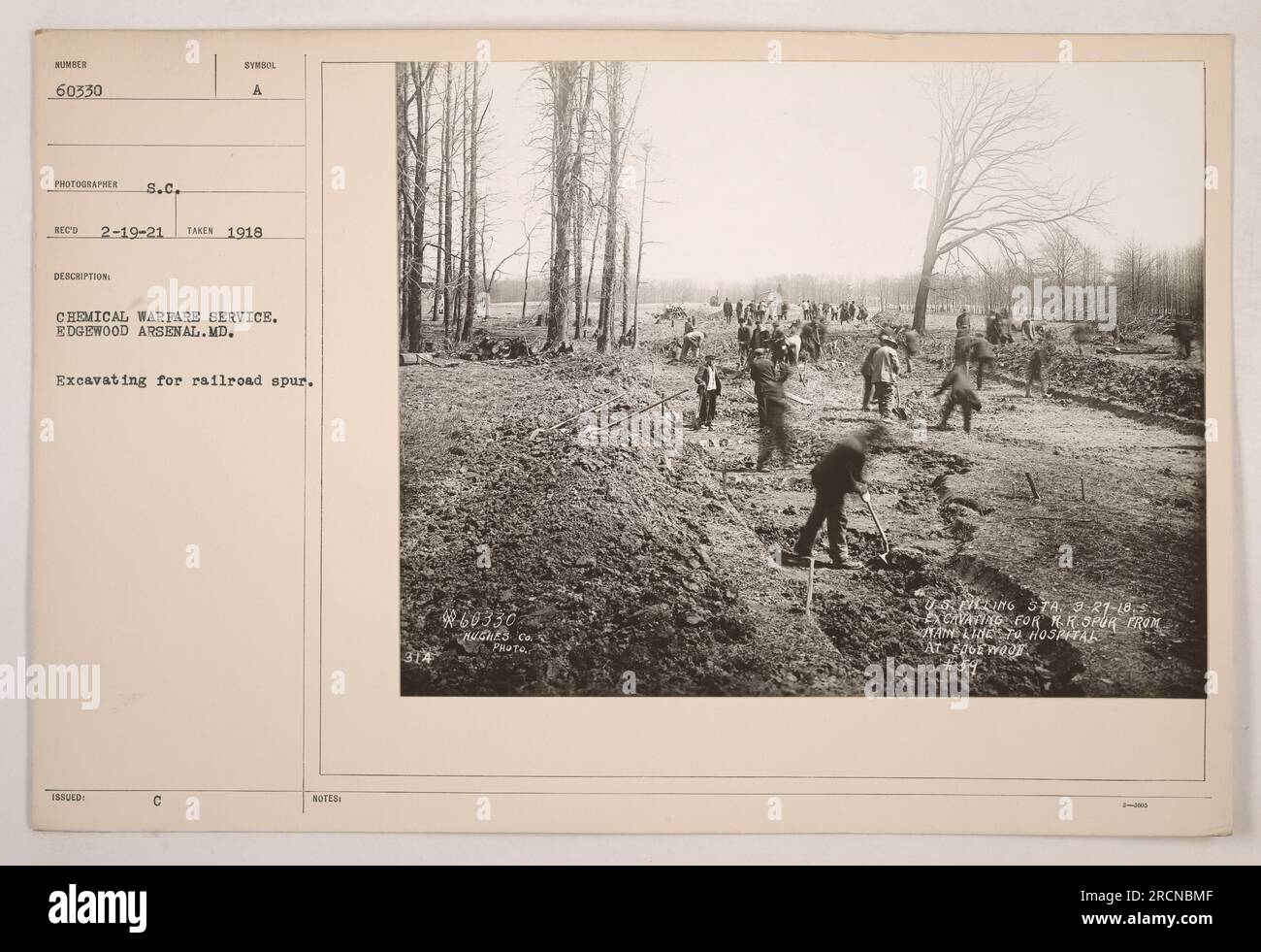 Excavation work at Edgewood Arsenal in Maryland during World War One ...