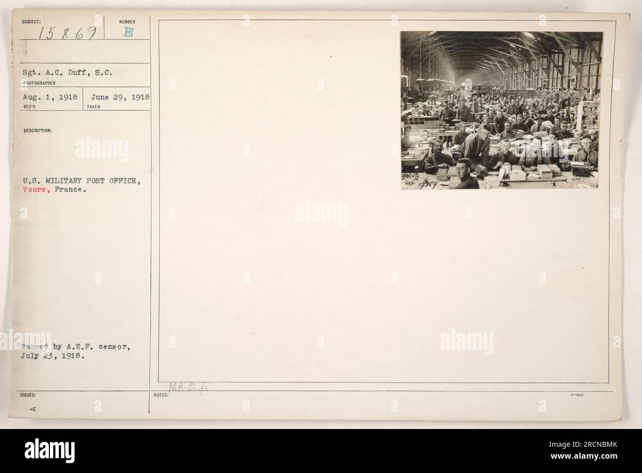 Sgt. A.C. Duff pictured during World War I. The photograph was taken on ...