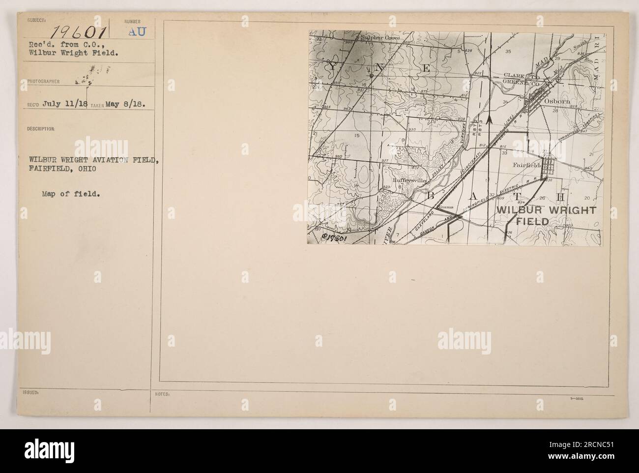 Aerial photograph of Wilbur Wright Aviation Field in Fairfield, Ohio ...