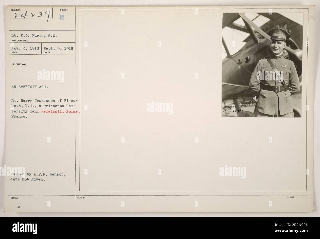 American pilot, Lt. Harry Jenkinson of Eliza- beth, N.J., and a ...