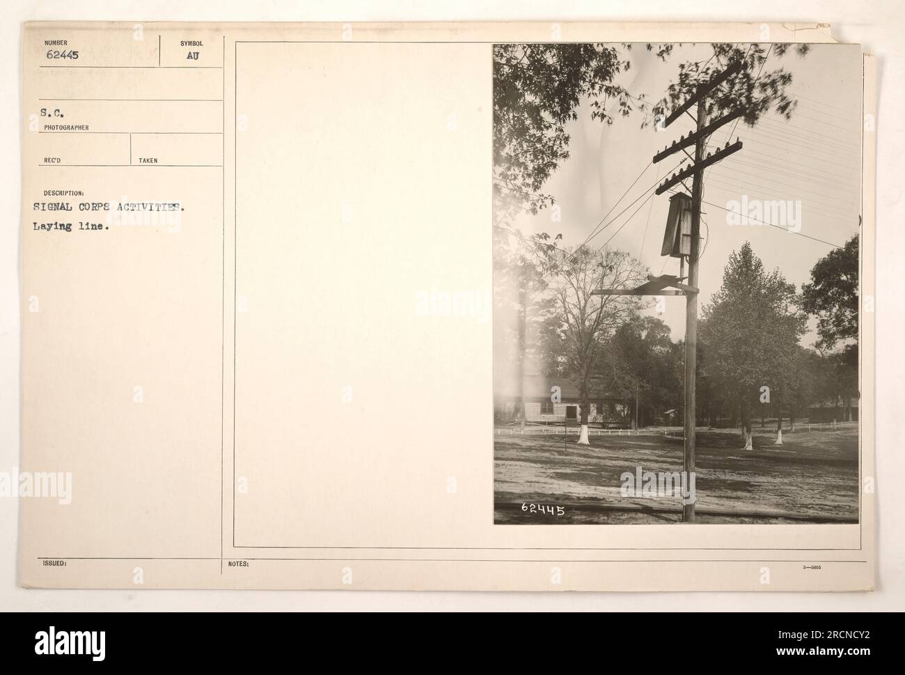 "Signal Corps soldiers laying communication lines during World War One ...