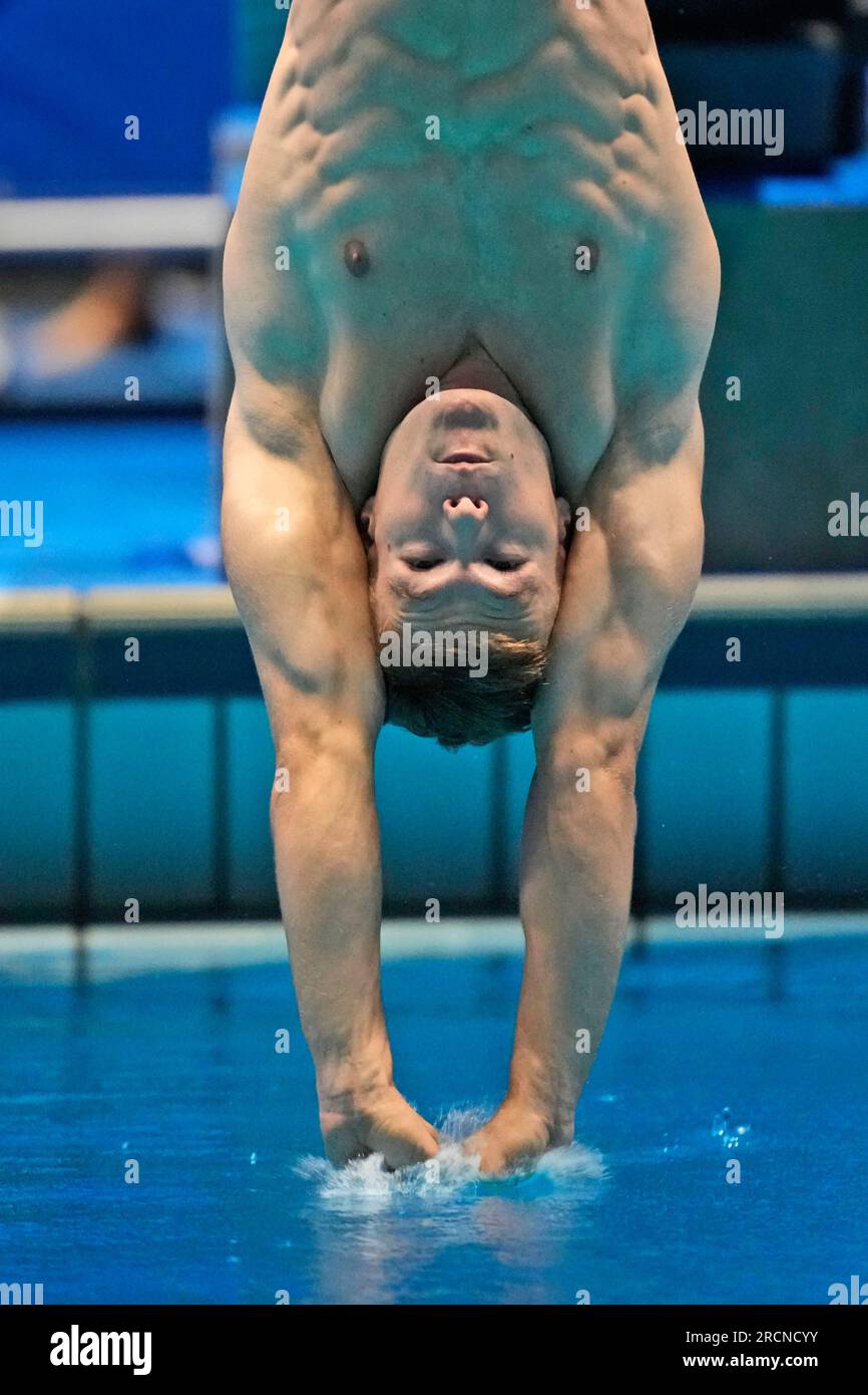 Moritz Wesemann of Germany competes during the men's 1m springboard ...