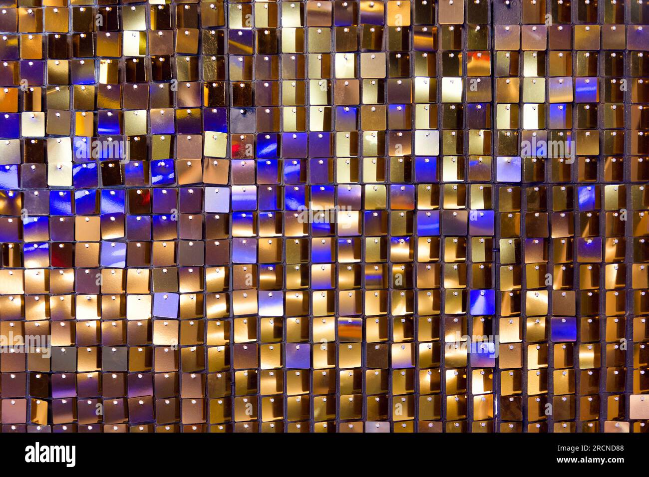 natural texture gold mirror with blue refection, made of hundreds of ...