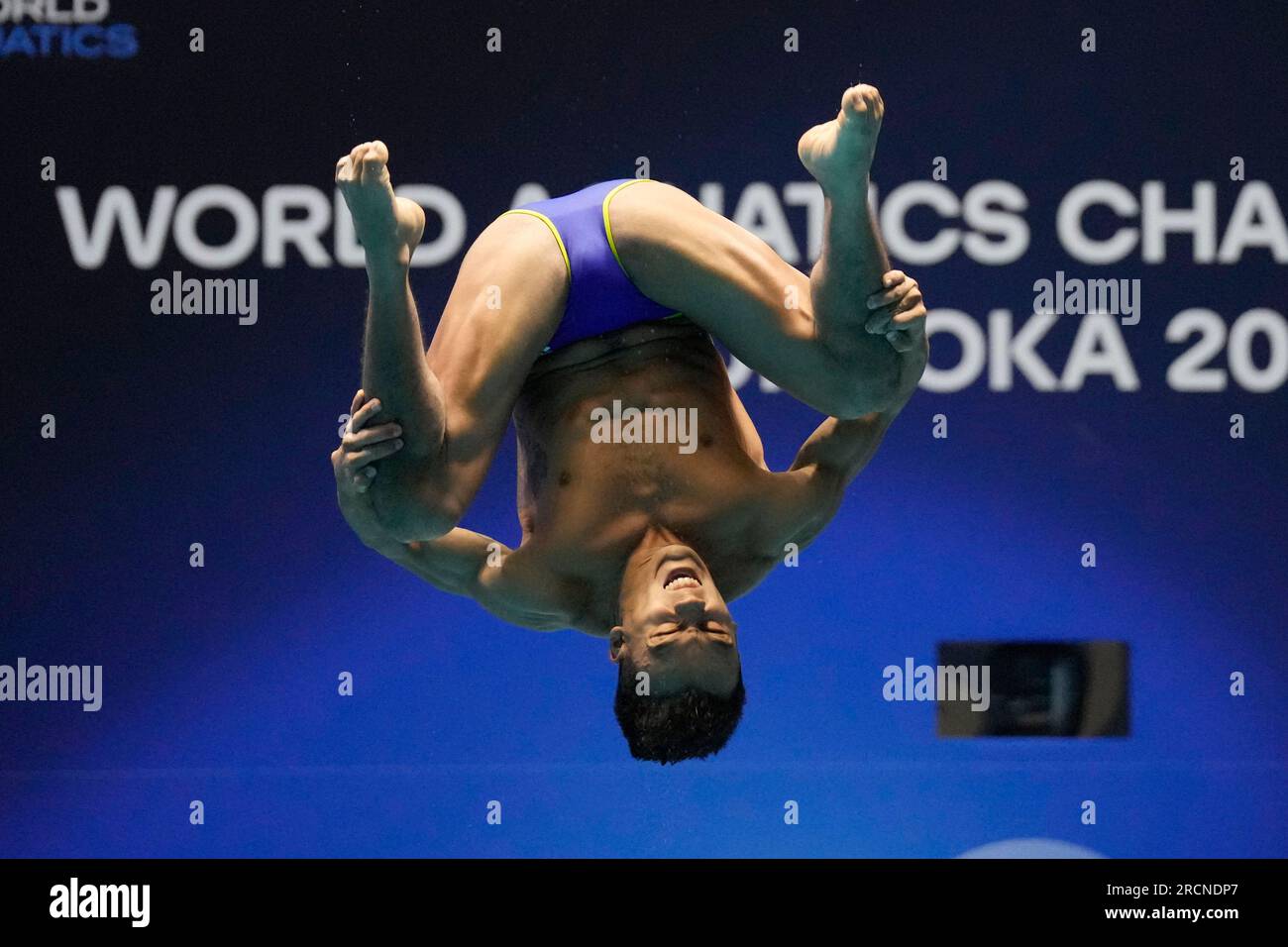 Osmar Olvera Ibarra of Mexico competes during the men's 1m springboard ...