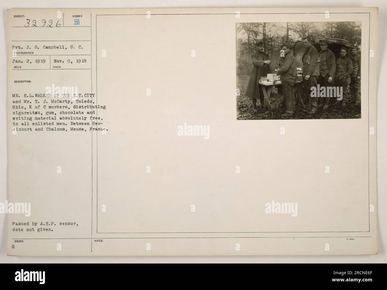 Private J. S. Campbell of the 8th Cavalry is seen receiving free ...