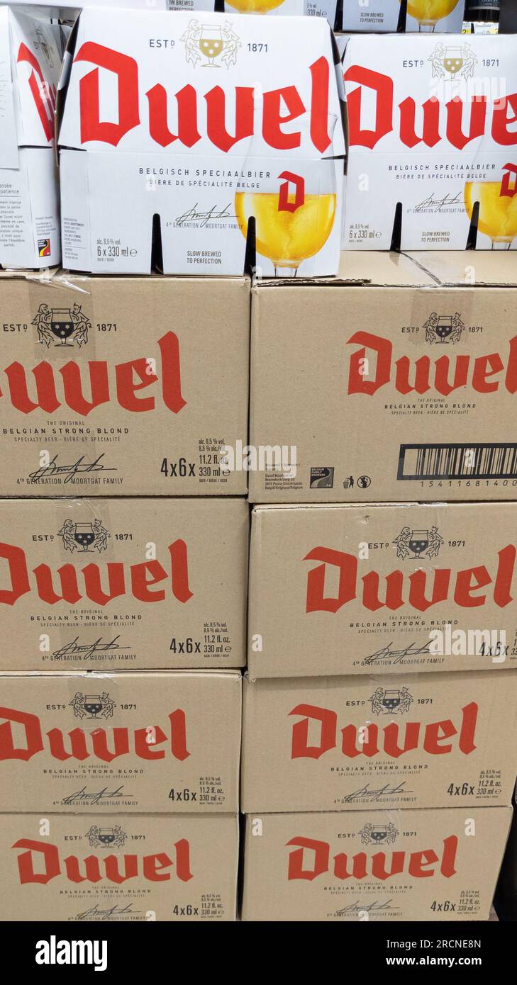 Bordeaux , France - 07 10 2023 : Duvel Beer text brand and logo sign ...