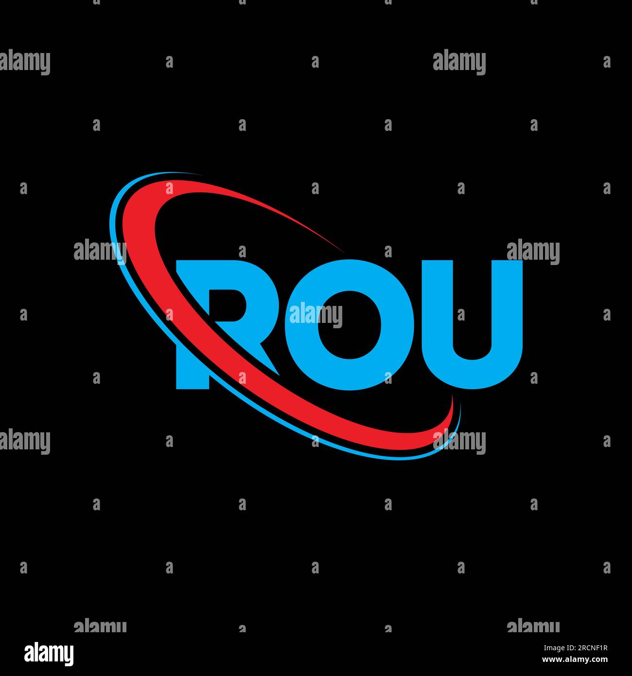 ROU logo. ROU letter. ROU letter logo design. Initials ROU logo linked with circle and uppercase ...