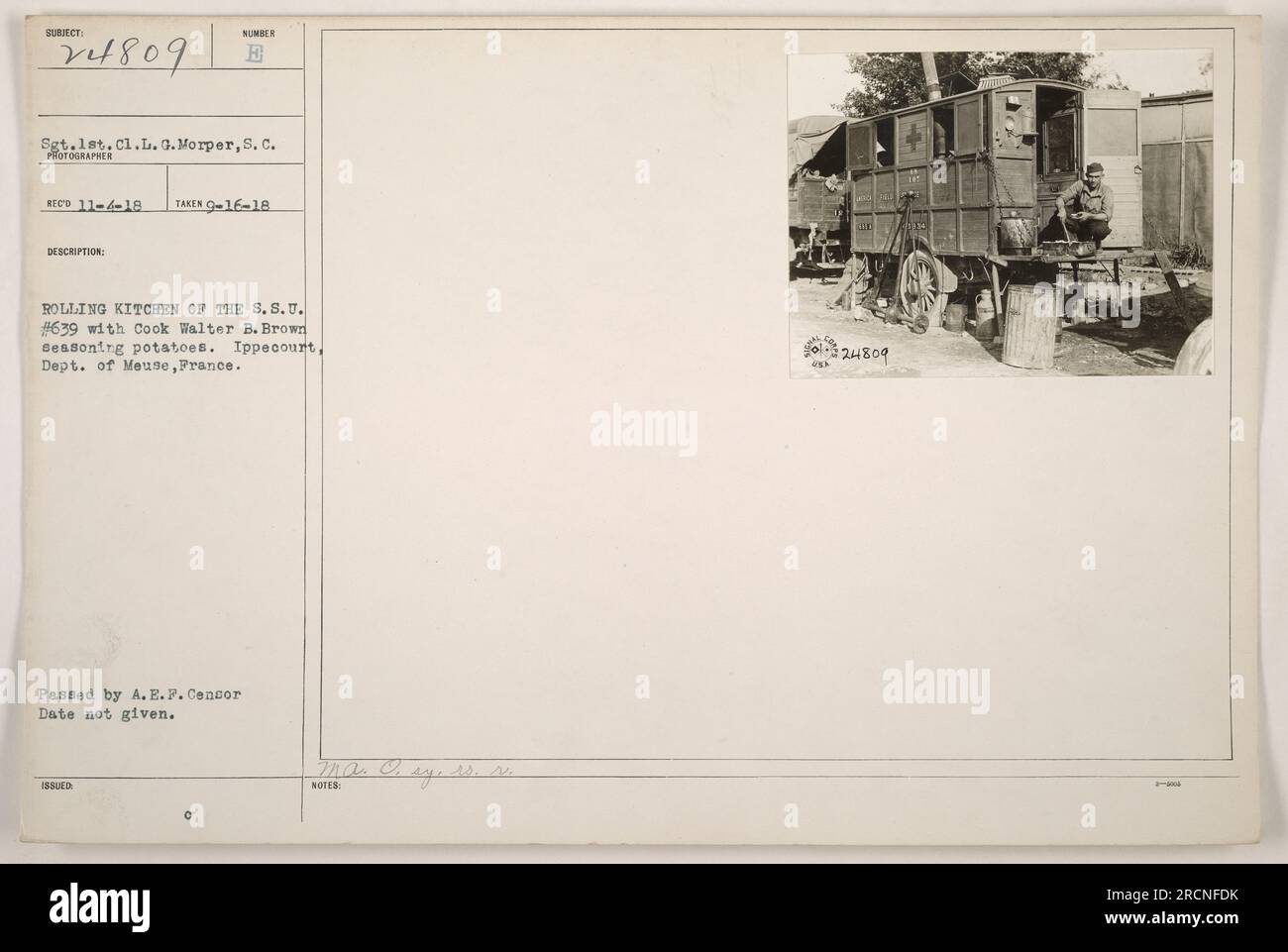 This is an image of Sgt. 1st Cl. L. G. Morper and cook Walter B. Brown ...