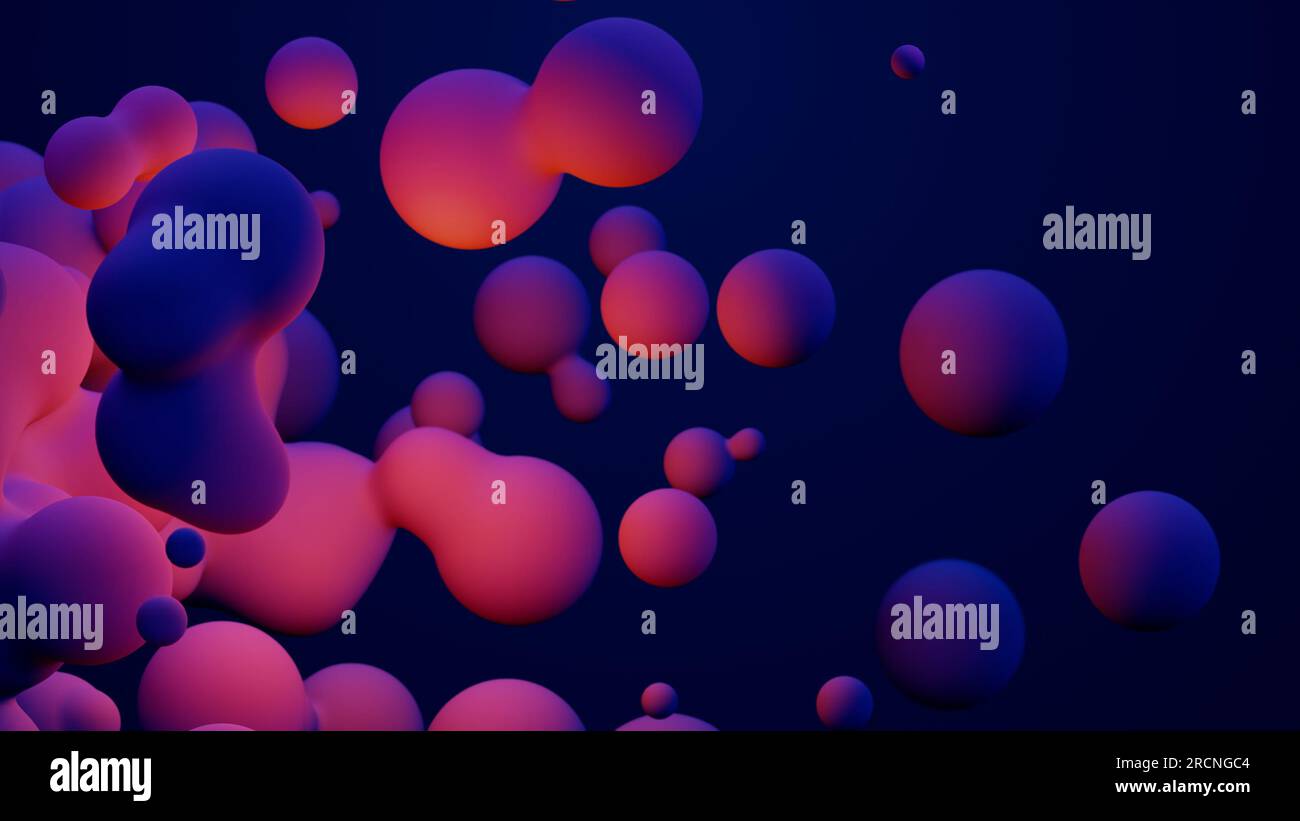 Metaverse 3d render morphing animation pink purple abstract metaball ...